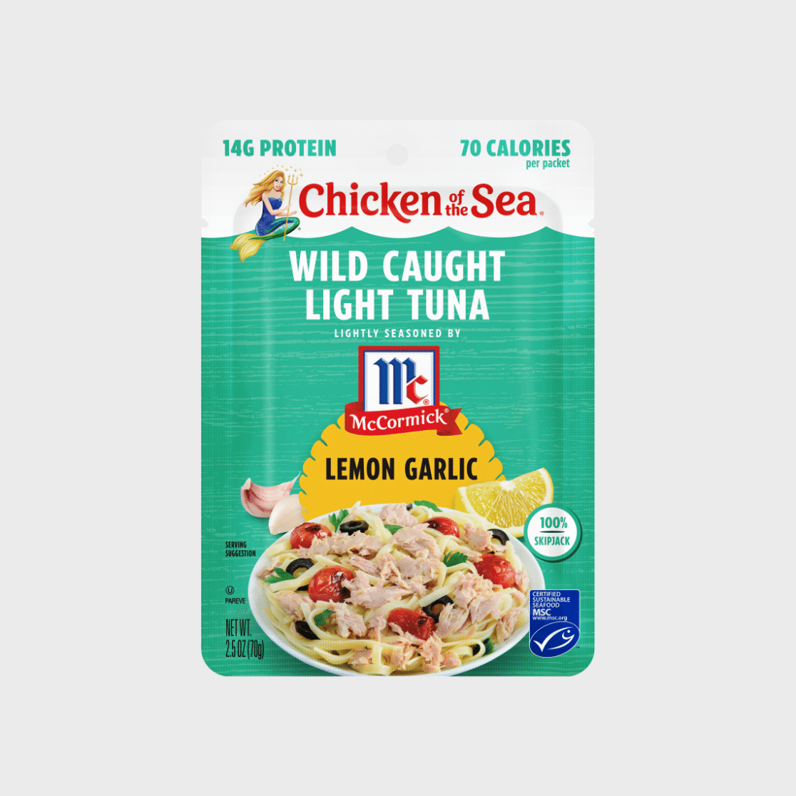 Wild Caught Light Tuna Packet, Lemon Garlic | Chicken of the Sea ...