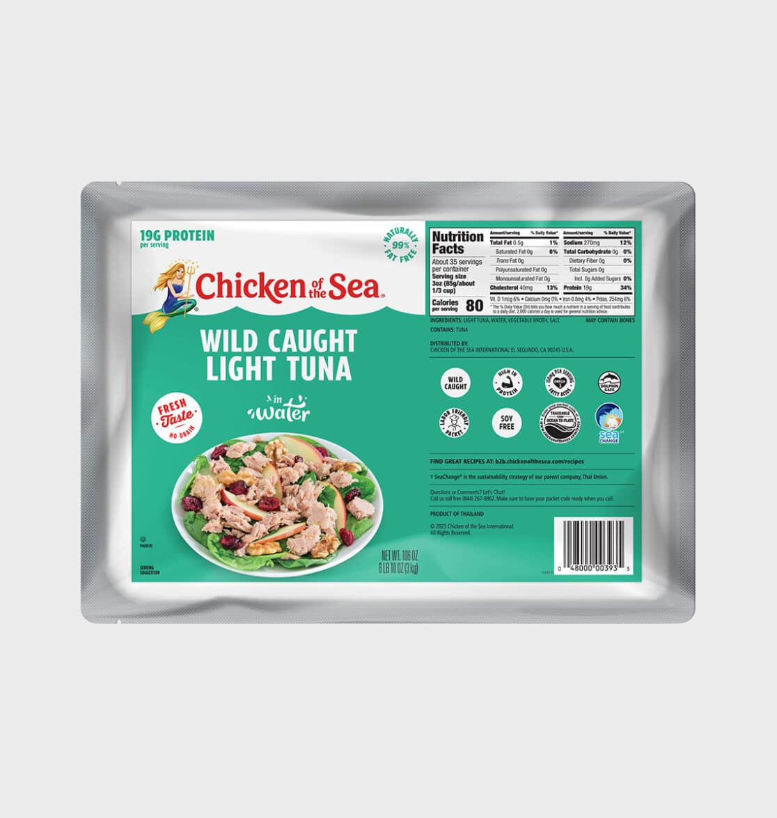 Wild Caught Light Tuna in Water Packet | Chicken of the Sea Business ...