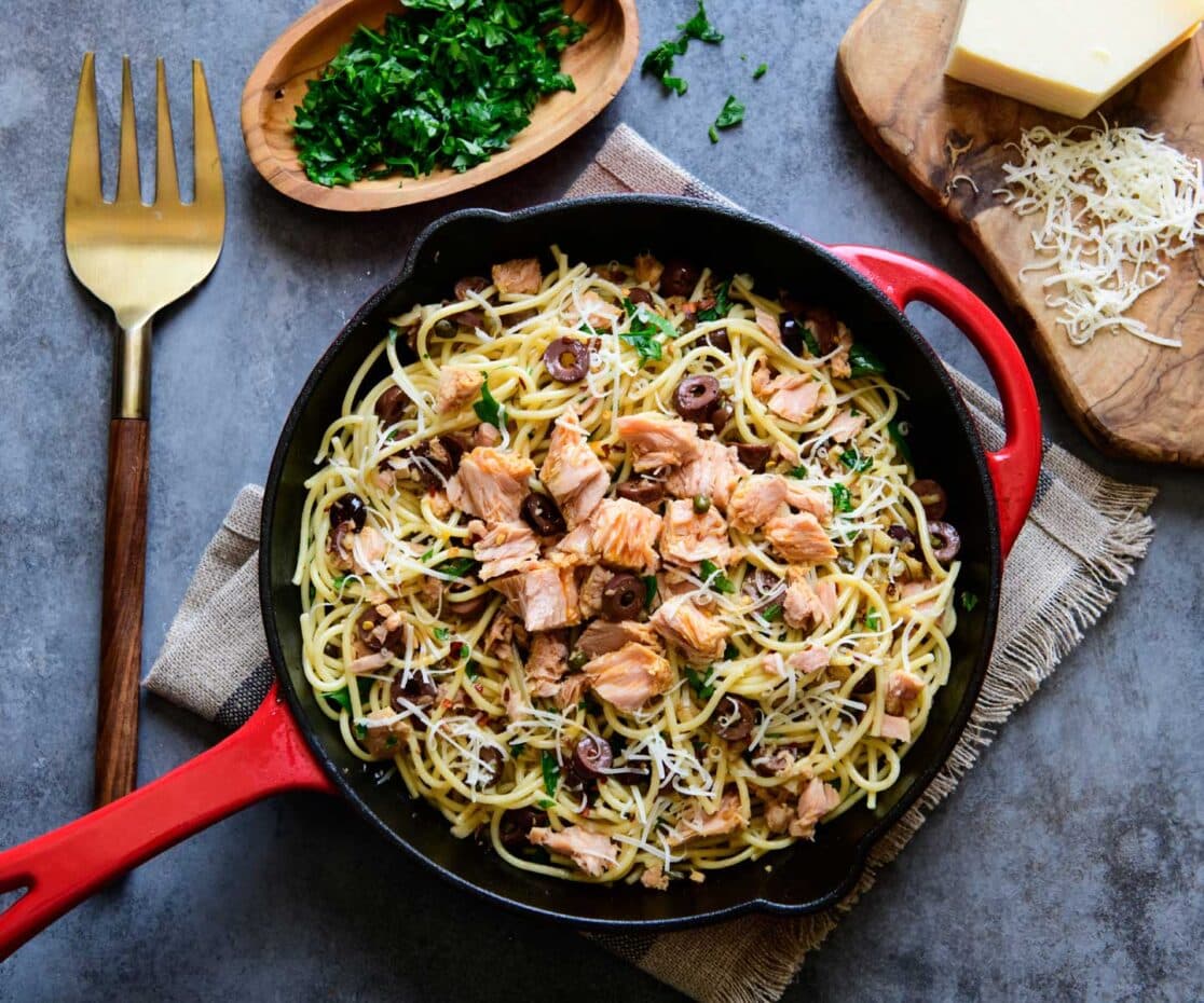 Calabrian Chili Tuna Pasta Puttanesca | Chicken of the Sea Business ...